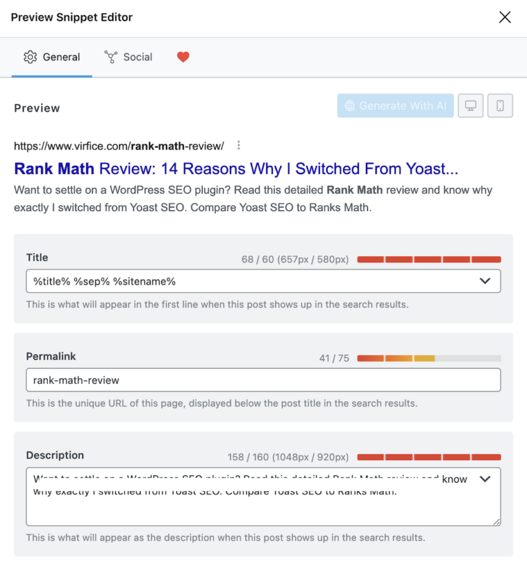Rank Math Review: 14 Reasons Why I Switched From Yoast SEO - Virfice