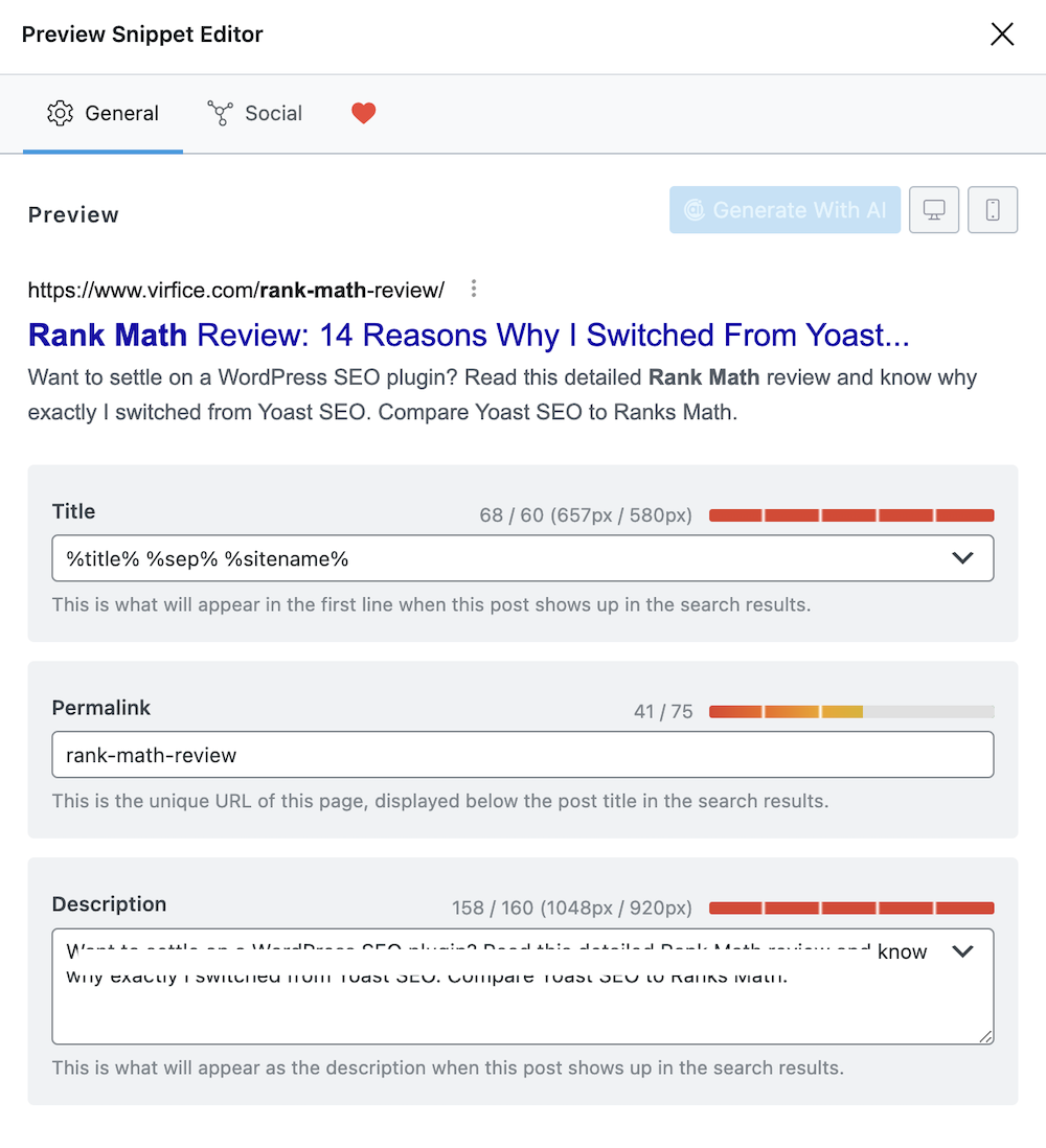 Rank Math Review: 14 Reasons Why I Switched From Yoast SEO - Virfice